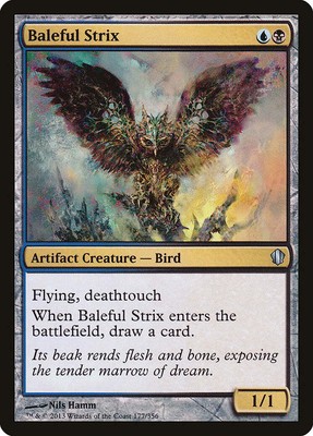 Baleful Strix Commander 2013 PLD Artifact Blue Black Uncommon CARD ...