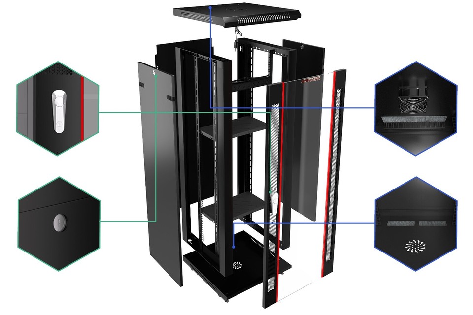 18U Sysracks Wall Mount IT Data Network Server Rack Cabinet Enclosure ...