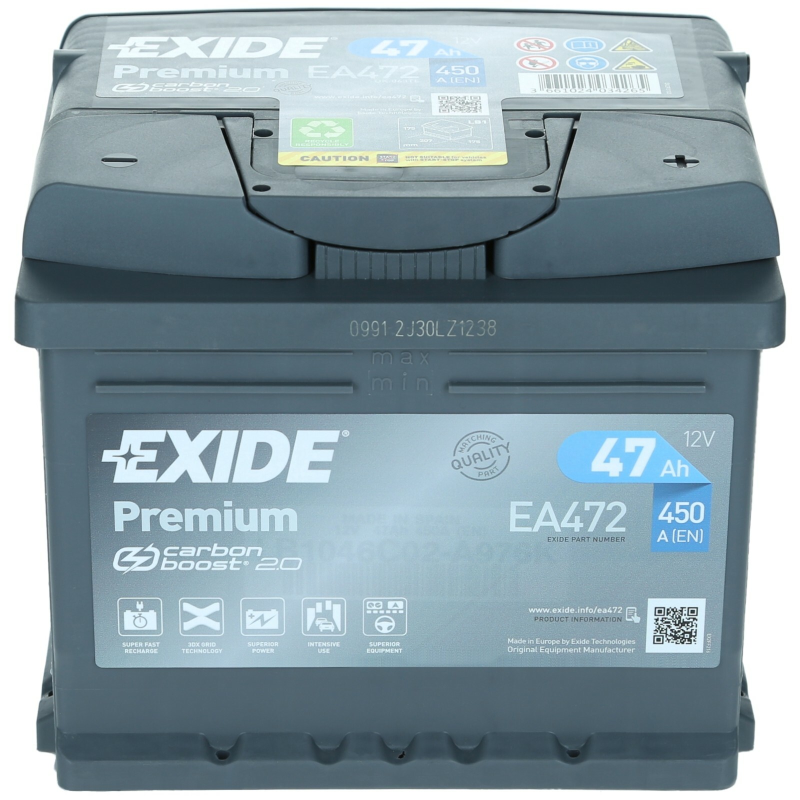 Exide Premium EA472 47Ah 450AEN Autobatterie Starterbatterie | eBay