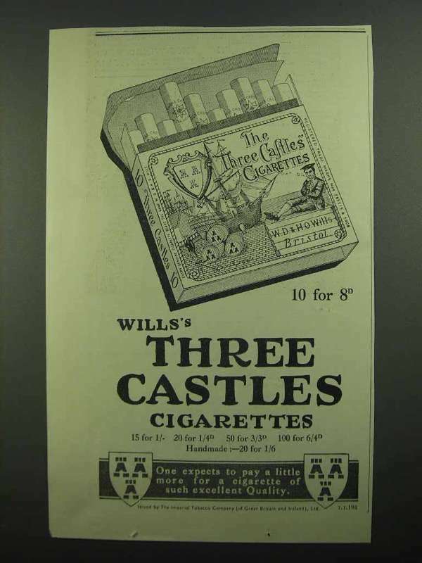 1939 Wills's Three Castles Cigarettes Ad | eBay
