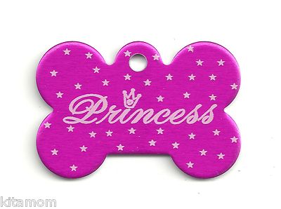 "PRINCESS" Dog Bone K9 Pet ID Custom Name Tag Identification | eBay