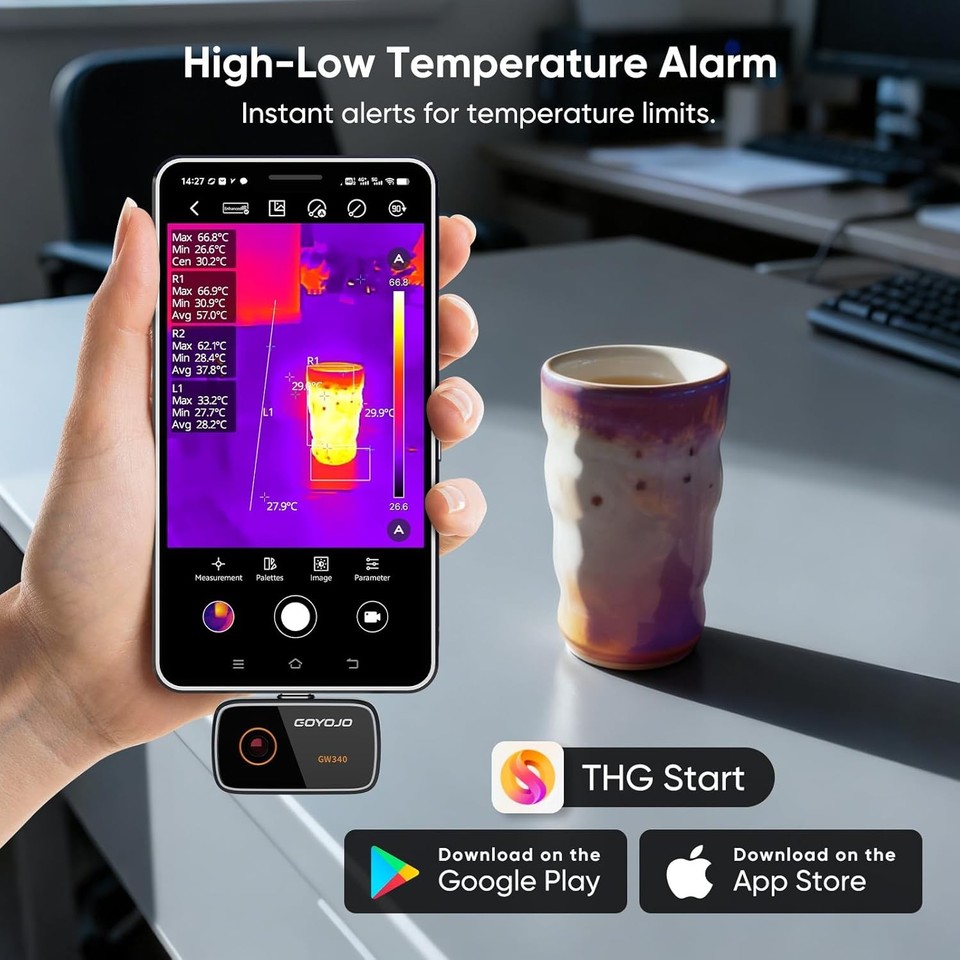 GOYOJO Thermal Imaging Camera for iPhone/Android 192x192 IR Resolution ...