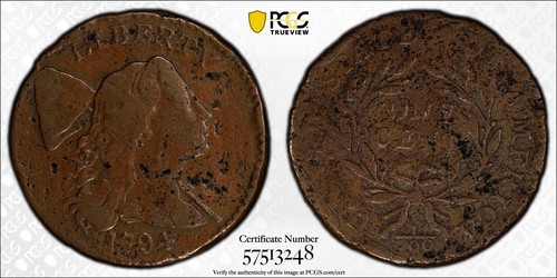 1794 S-31 Marred Field iberty Cap Cent Very Fine VF Coin, Details Rare ...