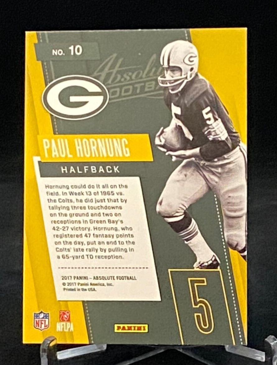 2017 Panini Absolute Fantasy Flashbacks #10 Paul Hornung Green Bay ...