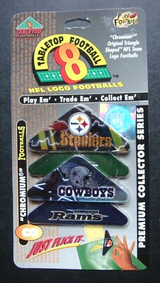 Tabletop Football 8 NFL Logo Chromium STEELERS,COWBOYS, RAMS+ 5 OTHERS ...