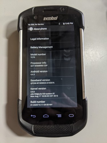 Zebra Motorola TC75 TC75AH-KA11ES-A1 Mobile Handheld Computer Barcode ...