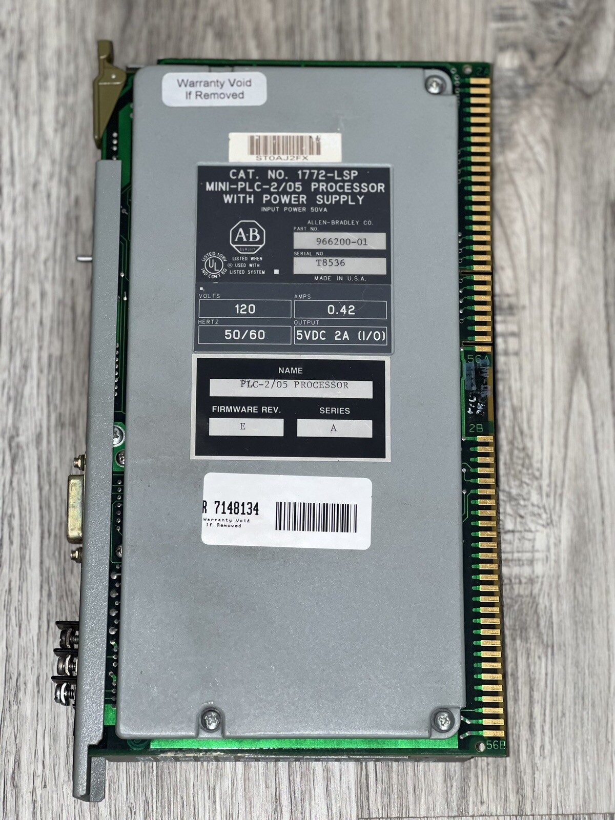 Allen-Bradley 1772-LSP MINI-PLC-2/05 PROCESSOR WITH POWER SUPPLY (A6B ...