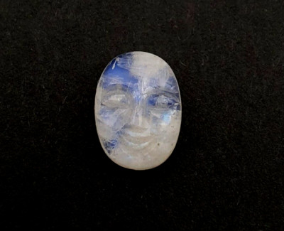 Natural Rainbow Moonstone Hand Carved Face Loose Gemstone 10.50x14 MM 6 ...