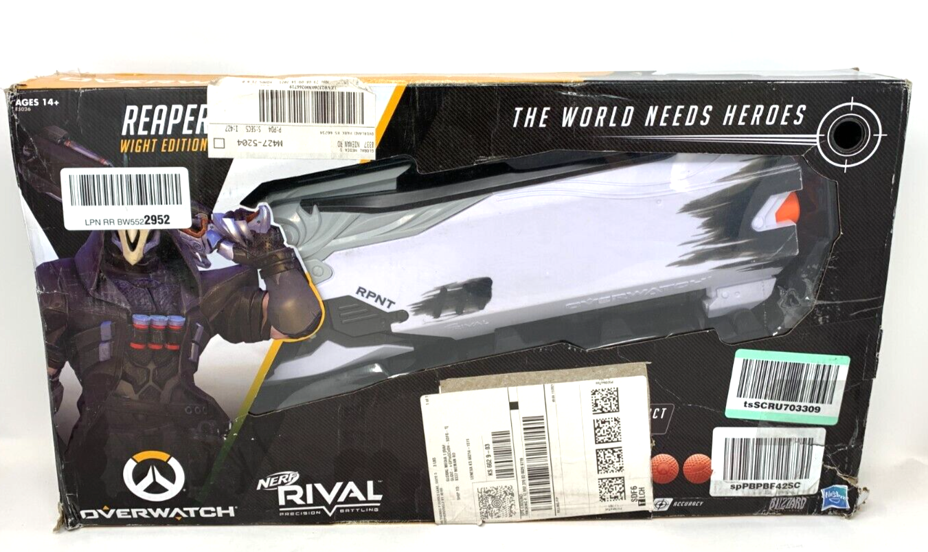 Nerf Overwatch Reaper Wight Edition Blaster 8 High-Impact Rival Rounds ...