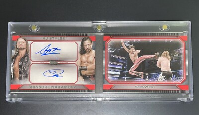 2021 Topps WWE Undisputed 1/1 AJ Styles Shinsuke Nakamura Dual Auto ...