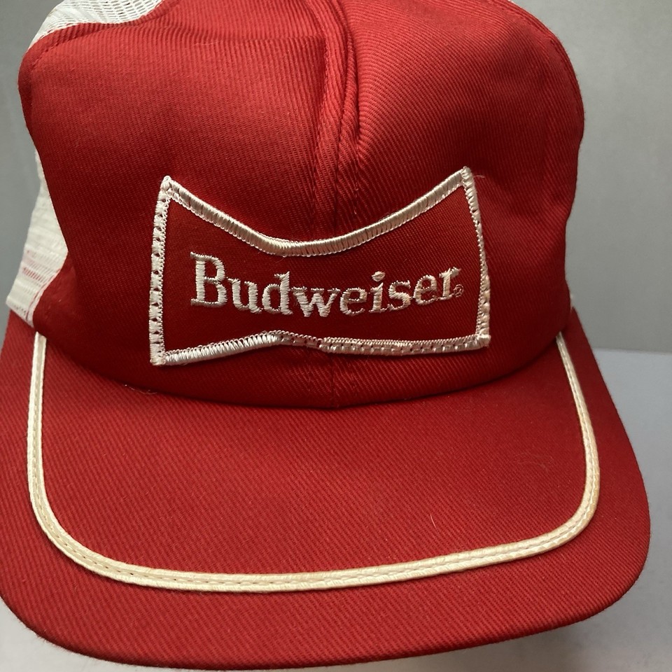 Budweiser Logo Vintage Trucker Mesh Snapback Adjustable Hat Cap | eBay