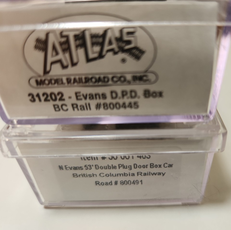 (2) Atlas N Evans 53' BoxCar British Columbia Railway BCIT #800445 ...
