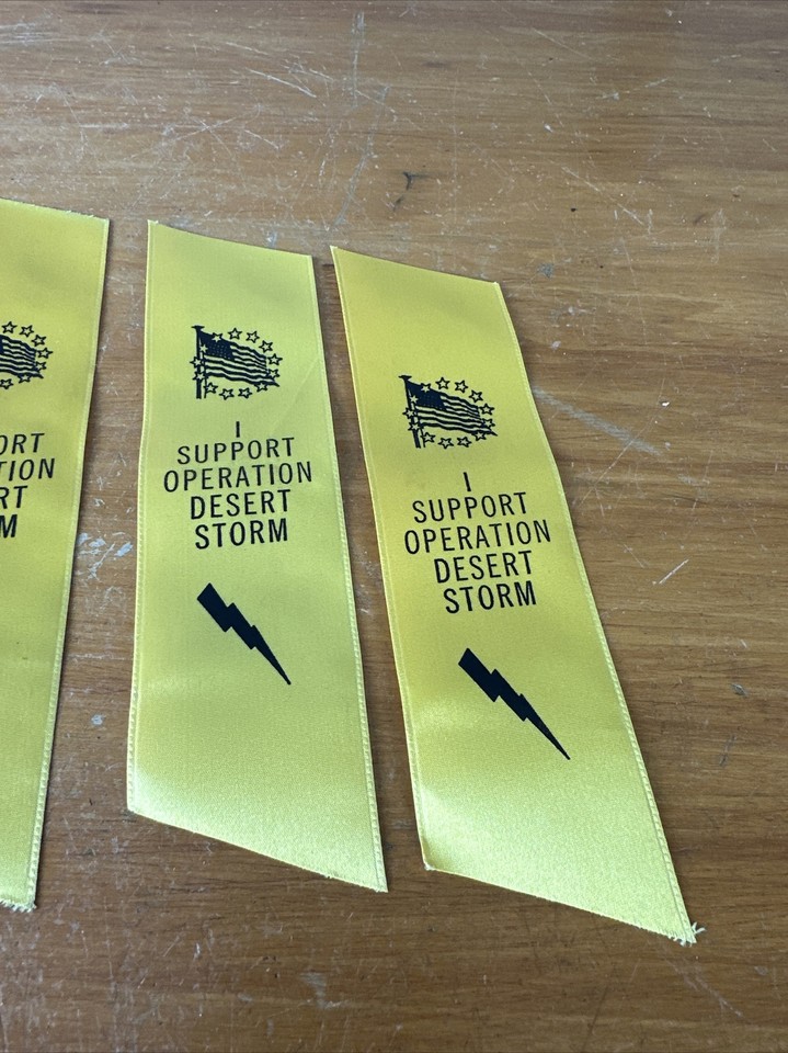 Lot Of 4 Vintage "I Support Operation Desert Storm" Yellow Ribbons | eBay