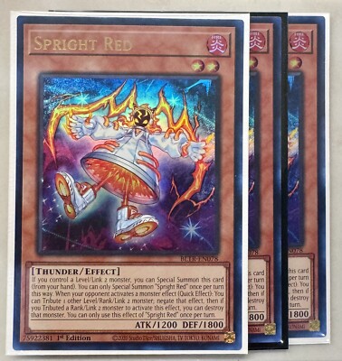 Yugioh! 3x Spright Red BLTR-EN078 Ultra Rare 1st Ed NM | eBay