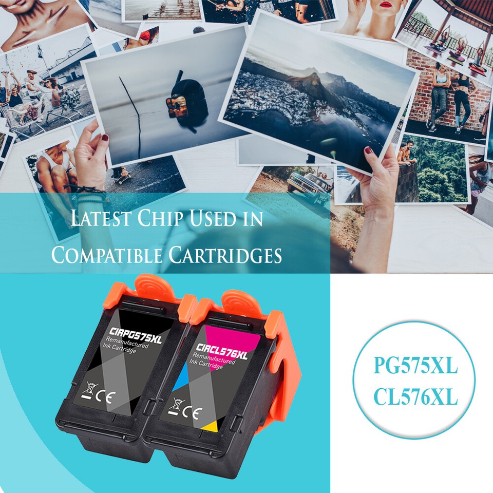 PG-575XL CL-576XL Ink Cartridge Fit For Canon Pixma TR4750i TR4751i ...