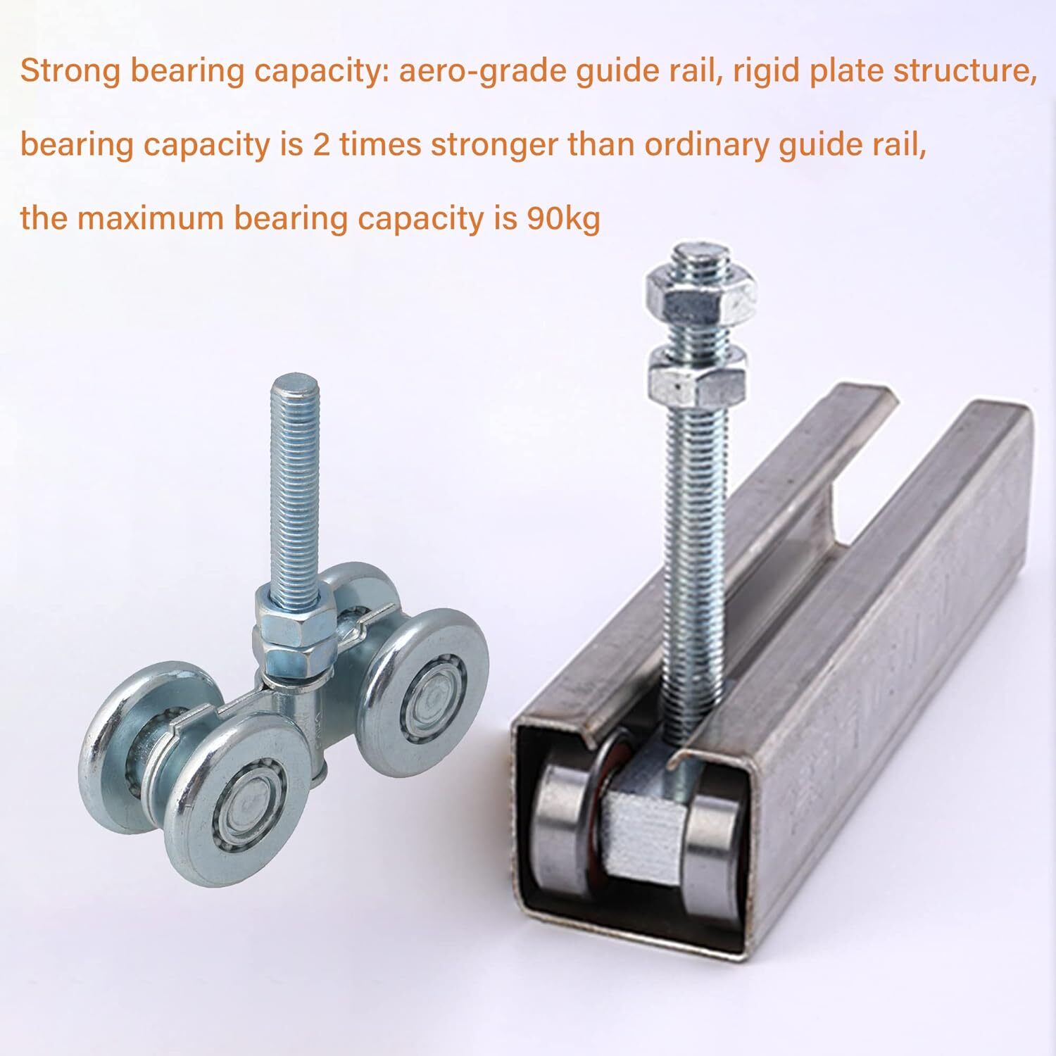 Silver Sliding Door Track Roller Hanging Rail Trolley Wheel H4-3 for ...