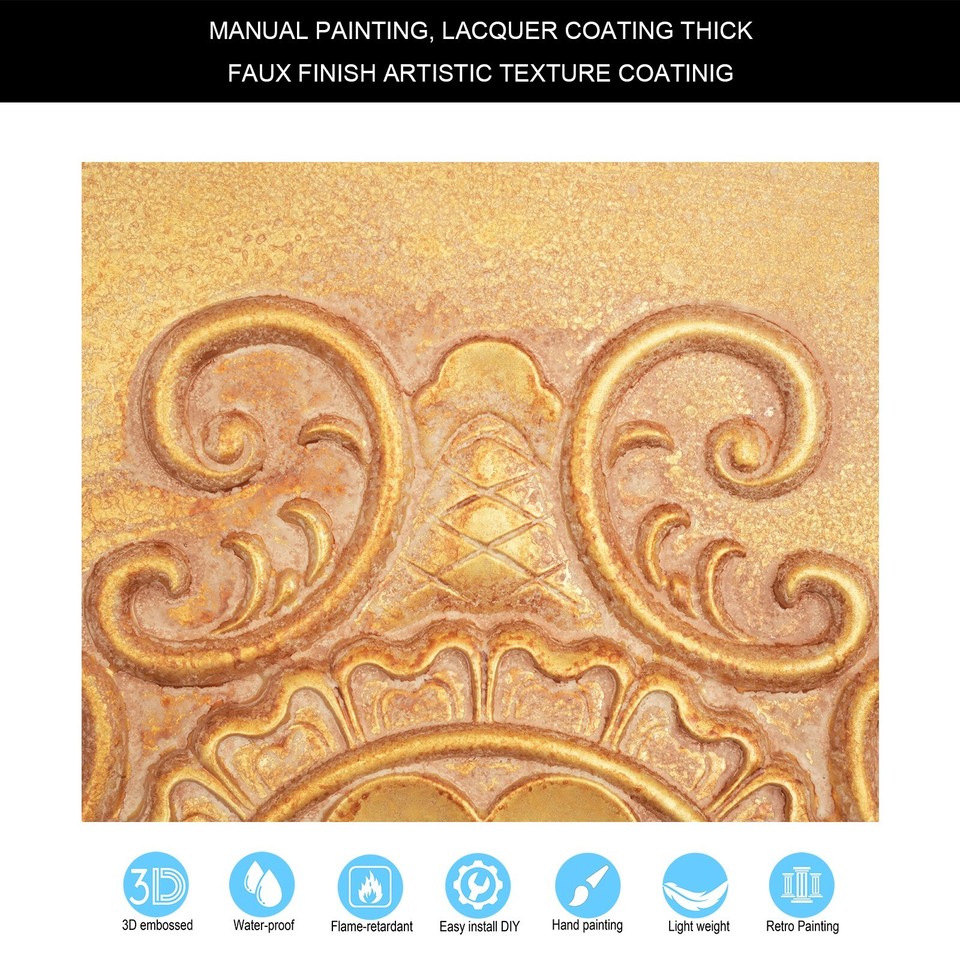 Artistic ceiling tiles 3D embossed panels 24"x24" PL08 vintage brown ...