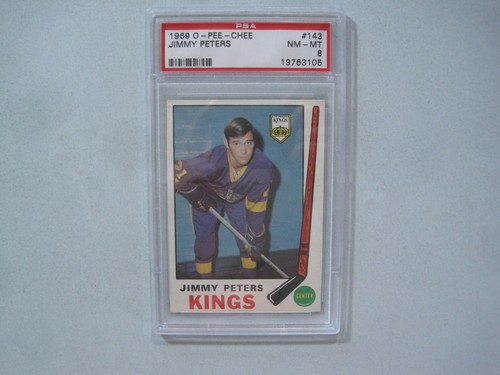 1969/70 O-PEE-CHEE HOCKEY CARD #143 JIMMY PETERS ROOKIE PSA 8 NM/MT ...