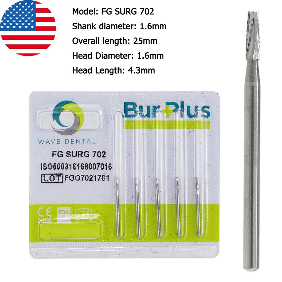 Wave Dental Burs Carbide Surgical High Speed FG SURG 557 558 701 702 ...