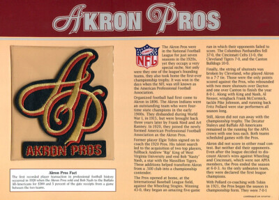 AKRON PROS ~ Willabee & Ward ~ NFL GOLDEN AGE of FOOTBALL PATCH & INFO ...