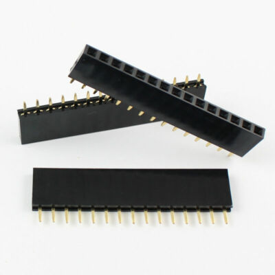 500Pcs 2.54mm Pitch 15 Pin Female Single Row Straight Header Strip PH ...