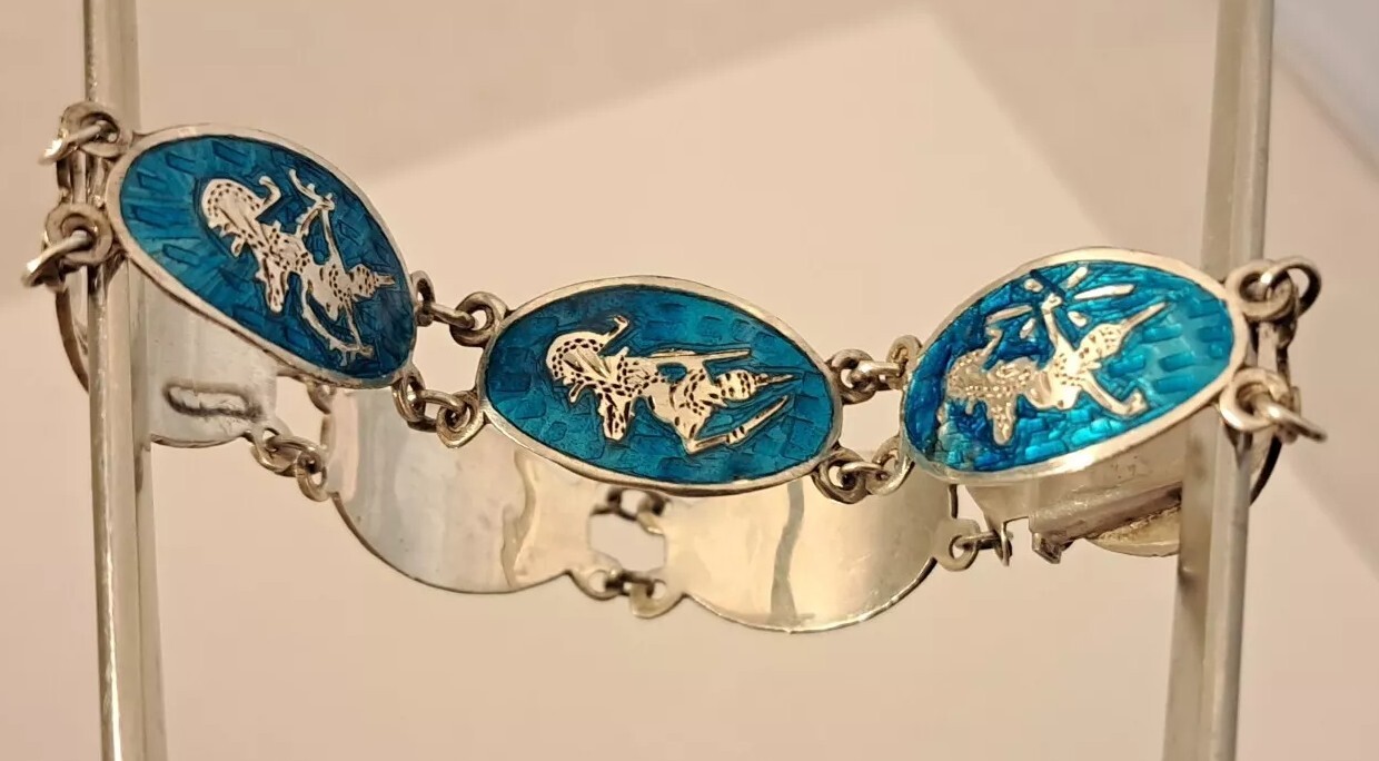 SIAM Sterling Silver Vintage MEKALA Goddess Figural Bracelet 7 5/8 ...