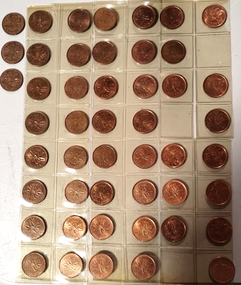 Set/lot Canadian one cent 1962 - 2012 - 50 years of penny collection ...