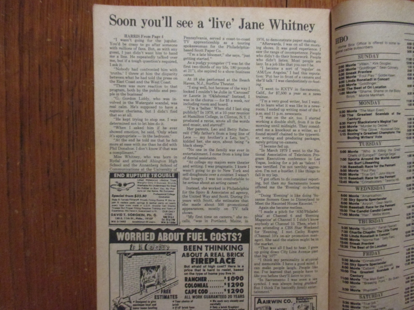 Aug. 24-1980 Philadelphia Inquirer TV Week Magazine(JANE WHITNEY/AM ...