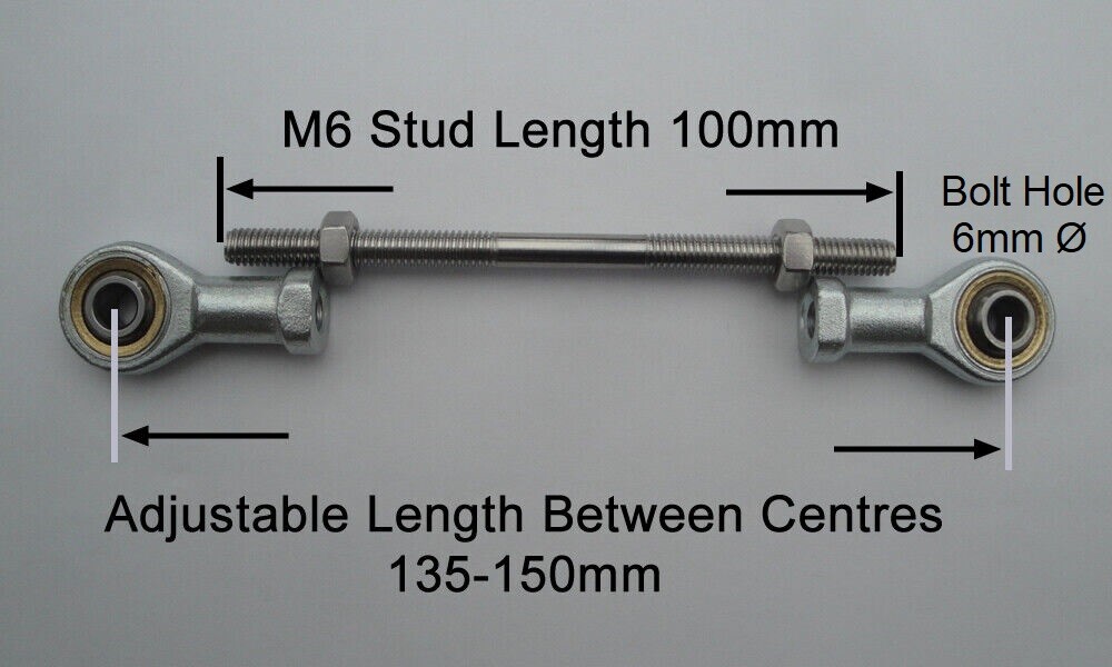 M6 Rod Ends RH & LH Thread Rose Joint Tie Track Rod End Gear Link ...