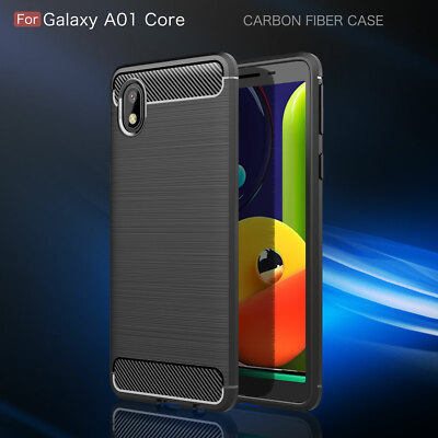 Shockproof Case For Samsung GALAXY A01 CORE Carbon Fiber Effect Back ...