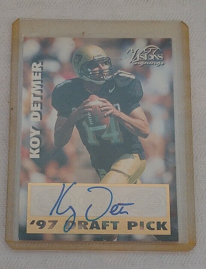 1997 Visions Score Board NFL Football Autographed Insert Rookie Card ...