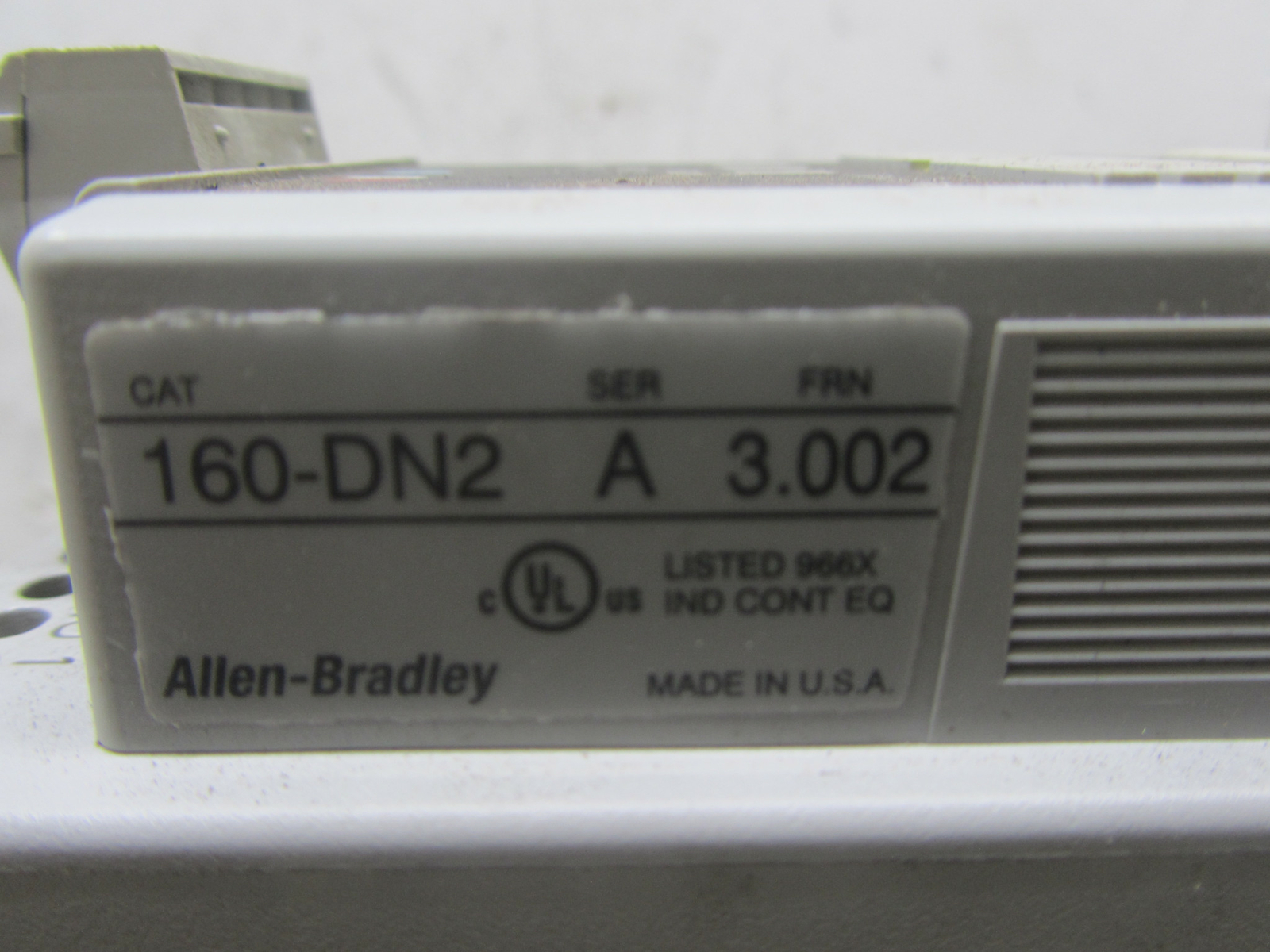 ALLEN BRADLEY 160-AA08NSF1P1 AC DRIVE SERIES C WITH 160-DN2 SERIES A ...