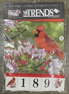 Flag Trends By Carson Large 12”x18” Double Sided Address Flag Cardinal ...
