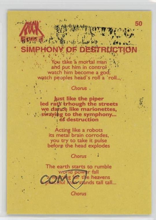 1997 Ultra Figus New Rock Cards Megadeth Countdown to Extinction #50 ...