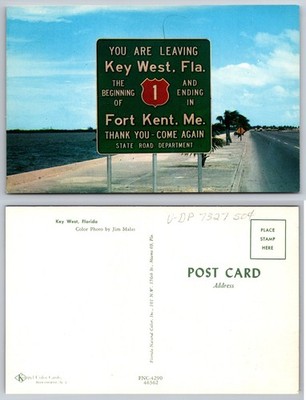 Key West Florida Highway Sign Ocean Road Postcard | eBay