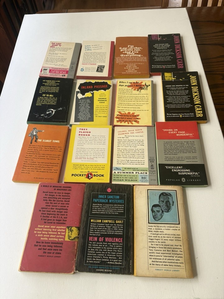 Lot 15 Vtg Paperback Pulp Spy Thriller Murder Books 1940's 50s 60s Mix ...
