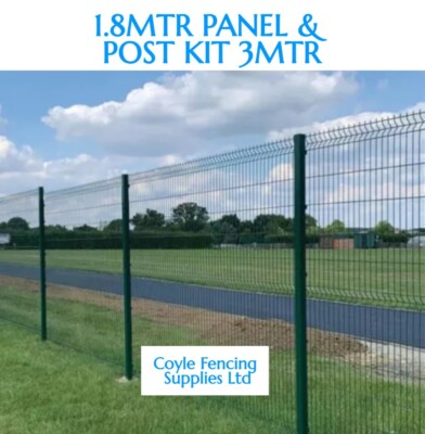 1.8m x 3m V Mesh Fencing kit Security Fencing Green £24.99 INC VAT Per ...