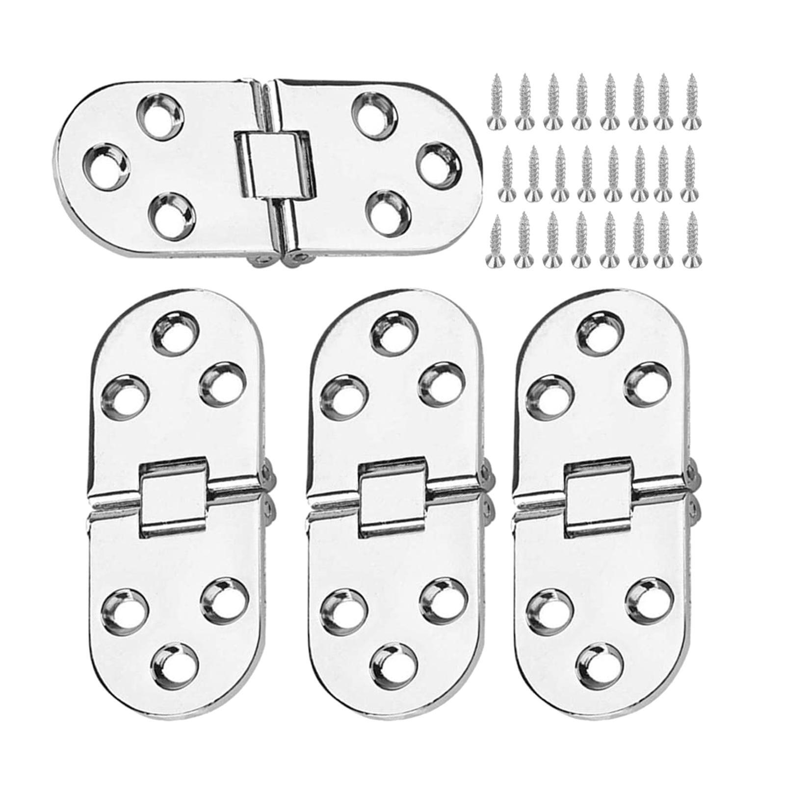 4 Pieces Stainless Folding Flip Hinge Fittings 180 Degree Rotation ...