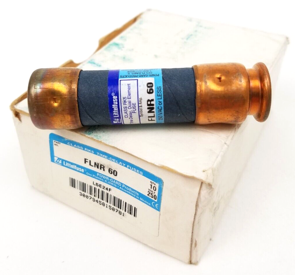 Lot of 5 FLNR-60 Littelfuse 60 Amp Fuse Class RK5 *Next Day Option* NEW ...