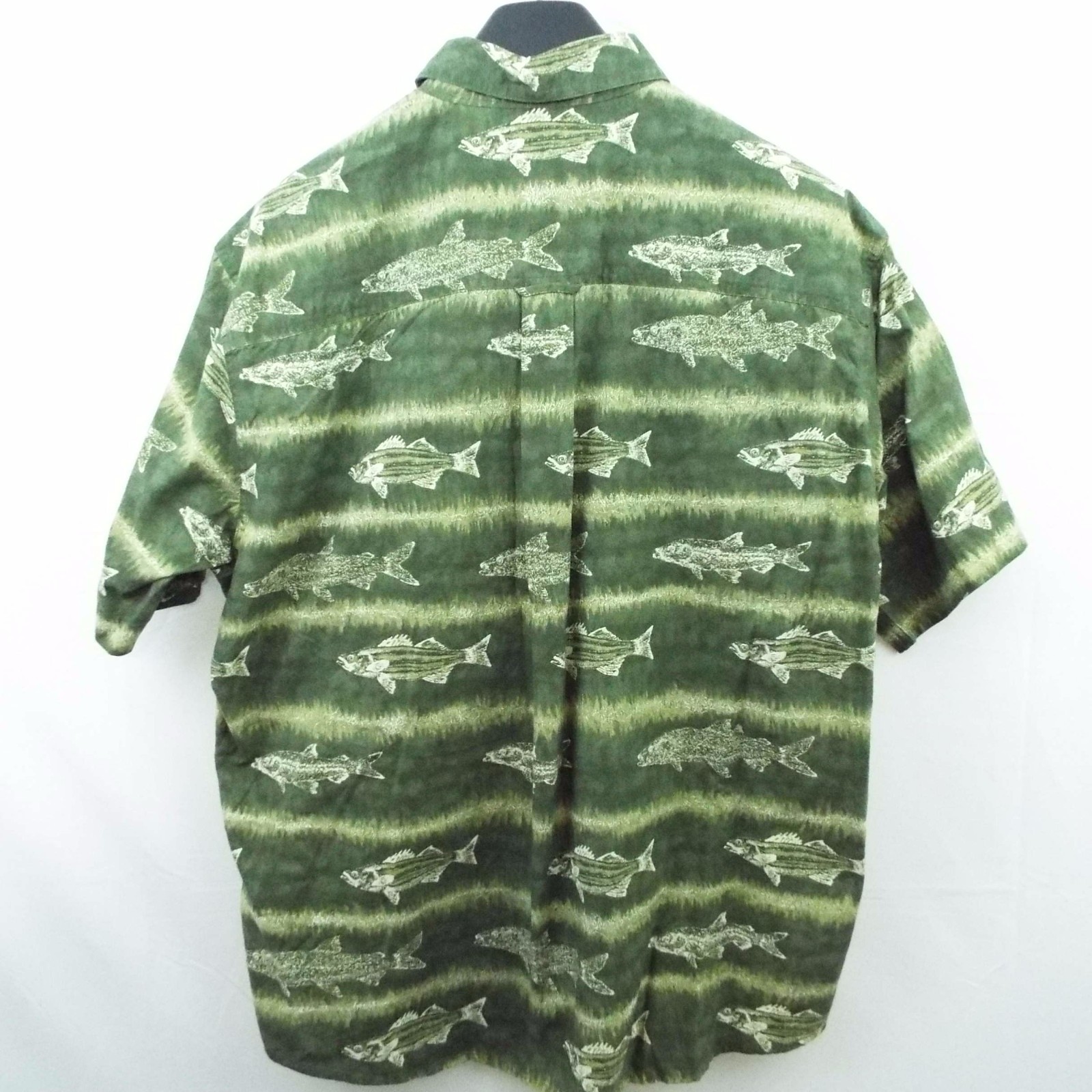 Woolrich Men's L 100% Cotton Short Sleeve Casual Green Fishing Camp ...