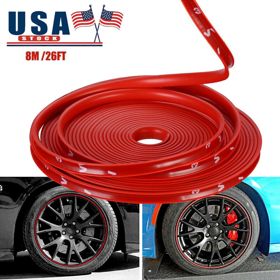 8M Car Wheel Hub Rim Edge Protector Ring Tire Guard 26Ft in Black and ...