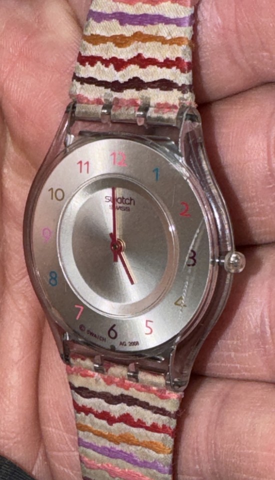 Swatch Slim Wrist Watch Quartz Vintage Swiss Rare AG 2008 Women Ladie ...