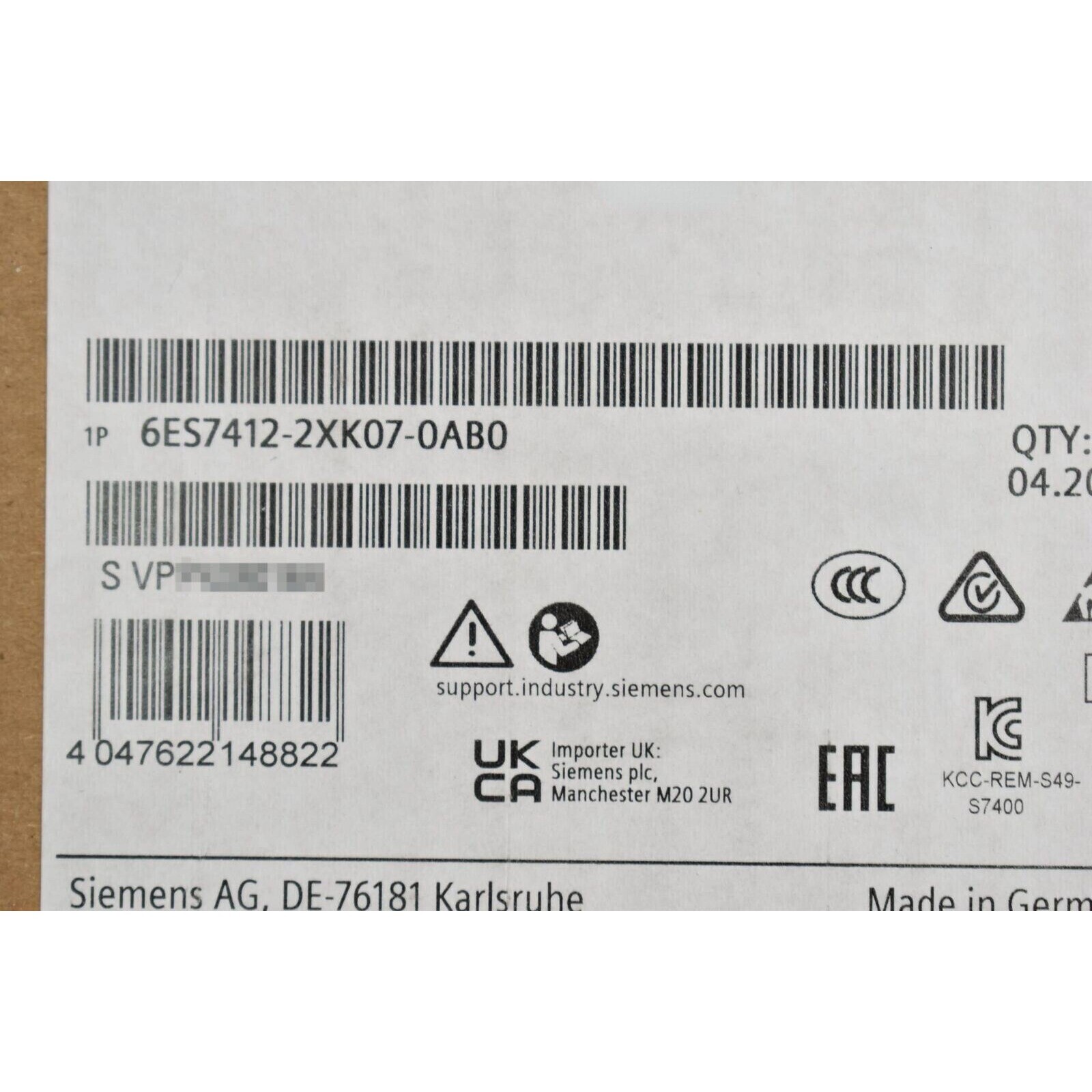 Siemens 6ES7412-2XK07-0AB0 SIMATIC S7-400 CPU 412-2 6ES7 412-2XK07-0AB0 ...