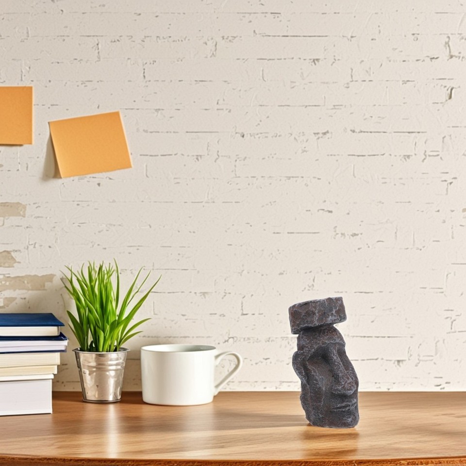 Sculpture Aquarium Stone Ornament Decorative Moai Statue | eBay UK