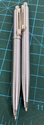 VTG Sheaffer Stainless Steel Ballpoint Pen Pencil Set USA Retractable ...