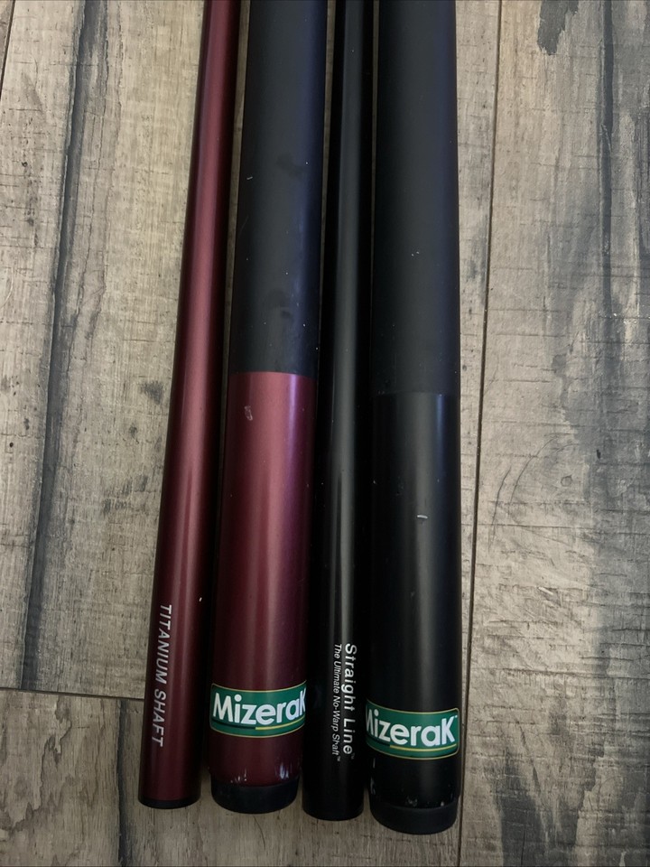 (2) Steve Mizerak Titanium Shaft Pool Cue Sticks Straight Line 58” 19oz ...