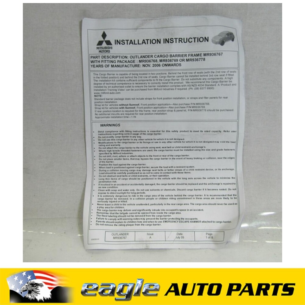 Genuine+Mitsubishi+Outlander+Cargo+Barrier+MR936767 for sale online | eBay