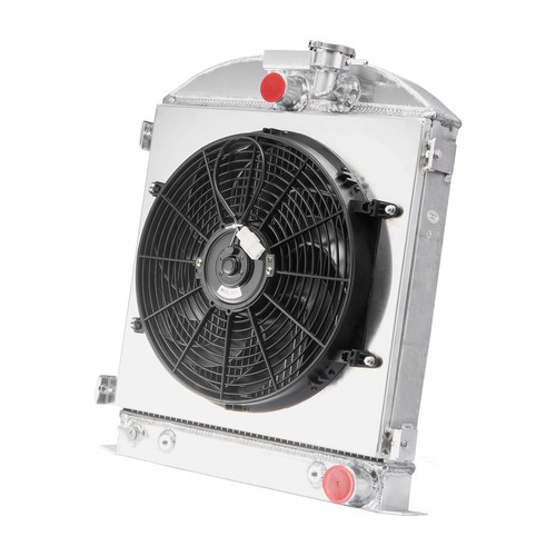 4 Row Radiator&Shroud Fan For 1932 1933-34 Ford Grill-Shells 3" Chopped ...