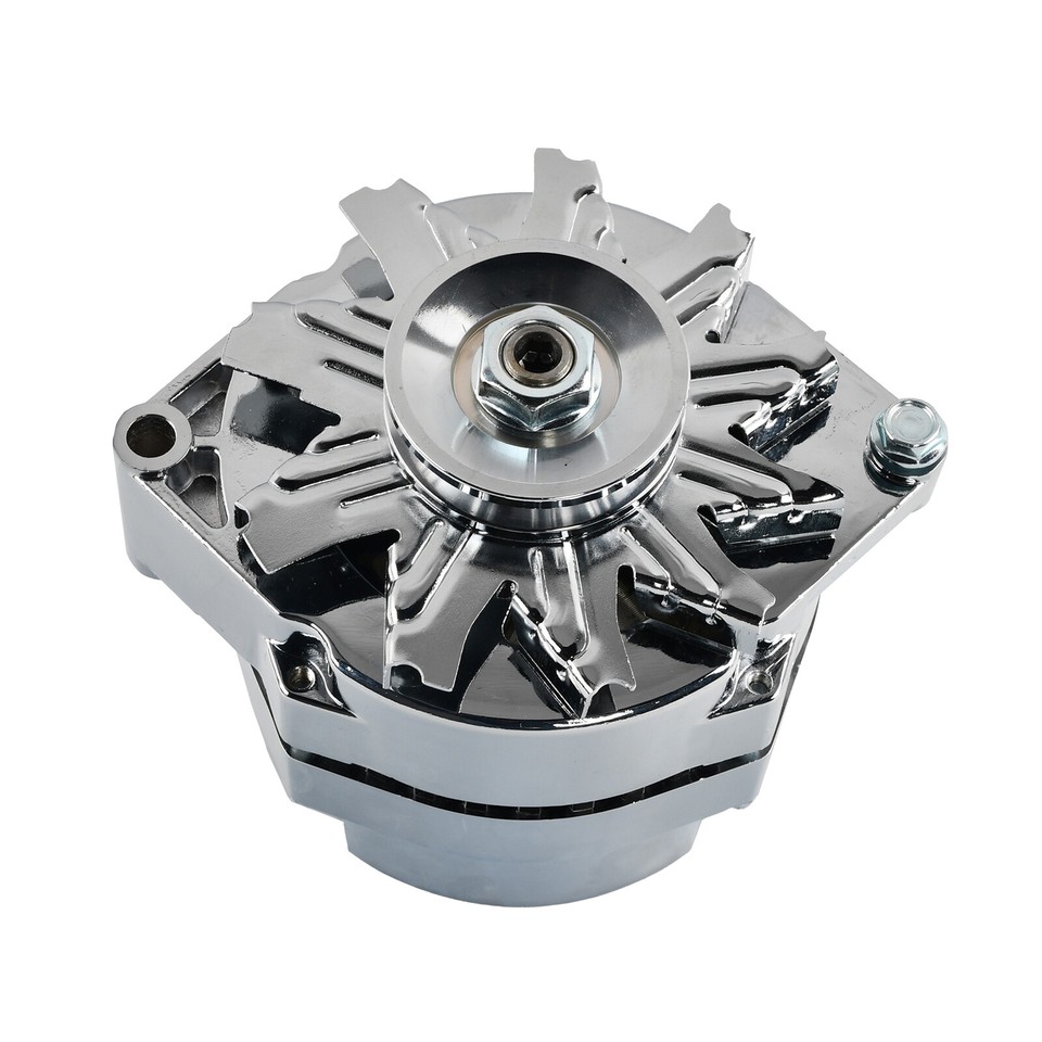 Chrome 120 AMP 1 or 3 Wire Alternator for GM SBC BBC Chevy 327 350 396 ...