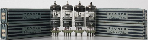 EF80 TEONEX NIB Top "O" getter Chrome Dome Made in England 4 PCS | eBay